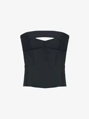 Alexander McQueen Cut-out Corset Top - Black