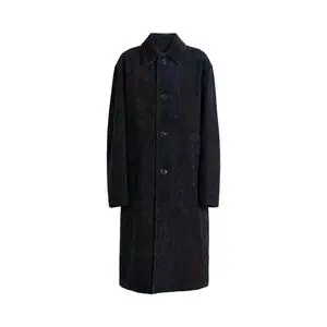 Dries Van Noten Oversized Long Coat 'petrol - Tan