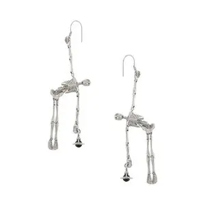 VIVIENNE WESTWOOD Skeleton Earrings 'platinum/ Enamel