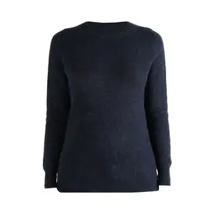 Auralee Suri Alpaca Sheer Knit Pullover 'navy - Tan