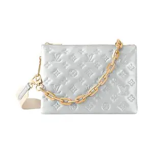 LOUIS VUITTON Coussin Pm 'silver Puffy Monogram Lambskin Leather