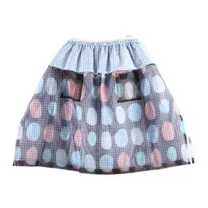 Tao Comme Des Garçons Ruffled Gingham Dot Skirt 'sax/wht