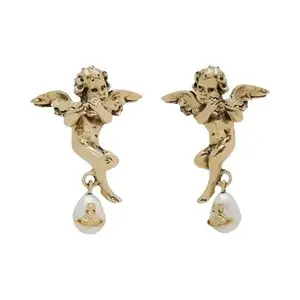 VIVIENNE WESTWOOD Putti Earrings 'gold/creamrose Pearl - Tan