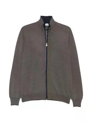 GRAN SASSO Zip-up High-neck Cardigan - Brown