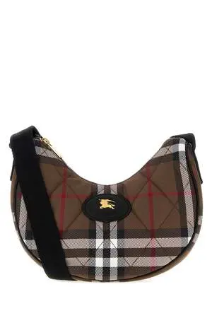 Burberry Embroidered Canvas Horseshoe Crossbody Handbag