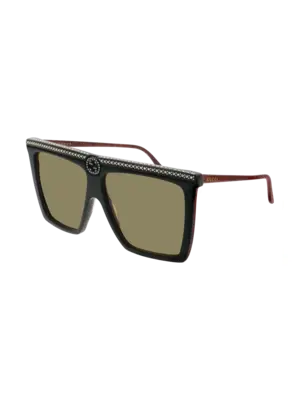 Gucci Gg0733s 005 Chrystal Sunglasses Green / Green