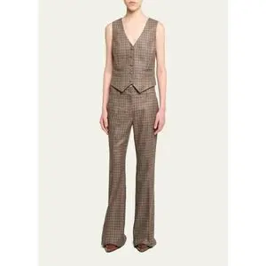 Gabriela Hearst Rhein Houndstooth Flared Pants