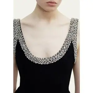 THE NEW ARRIVALS ILKYAZ OZEL Manu Crystal-trim Column Gown
