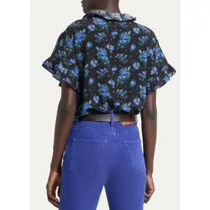 Chloé Floral Ruffled Silk Top