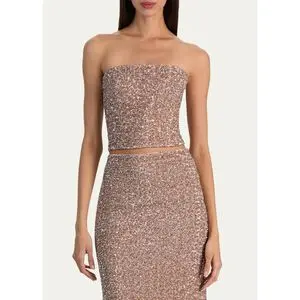 Alice + Olivia Cosette Sequined Strapless Top