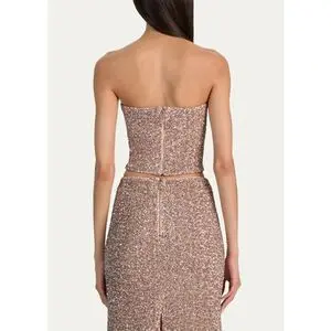 Alice + Olivia Cosette Sequined Strapless Top