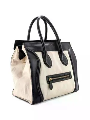 Celine Luggage Bag Canvas And Leather Mini Satchel