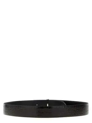 TOM FORD Reversible Crocodile Leather Belt
