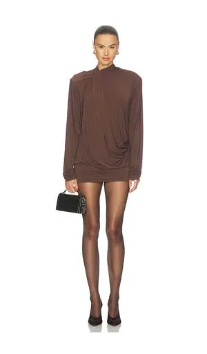 ENTIRE STUDIOS Dalters Mini Dress In Brown - Java