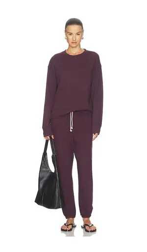 PERFECTWHITETEE Tyler French Terry Pullover Sweatshirt In Burgundy