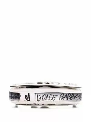 Dolce & Gabbana 3.5 Flap Chain Graffiti Printed Leather Shoulder Bag