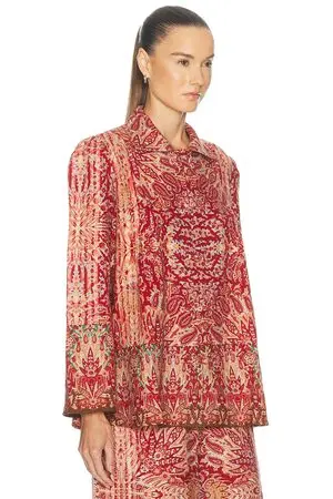 BODE Arrowleaf Blouse In Red
