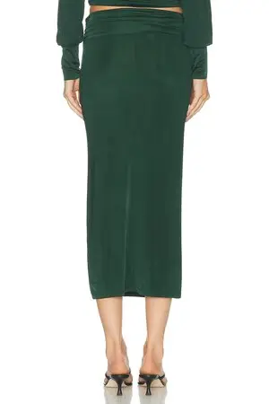 Eterne Elsa Liquid Jersey Midi Skirt In Green