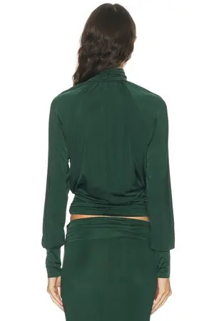 Eterne Anouk Liquid Jersey Top In Green