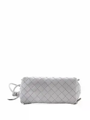 Bottega Veneta Concert Pouch Intrecciato Nappa Mini Crossbody Bag - Grey