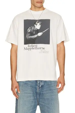 SAINT MXXXXXX X Robert Mapplethorpe Self Portrait Tee - White