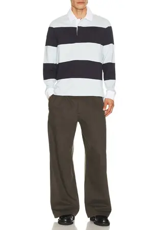 Rag & Bone Classic Stripe Rugby Shirt In Blue