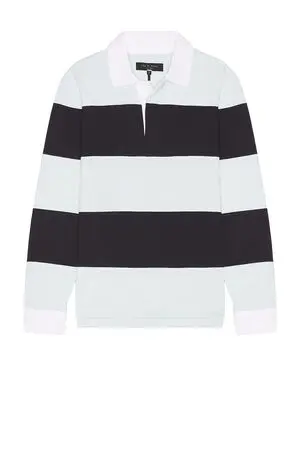 Rag & Bone Classic Stripe Rugby Shirt In Blue
