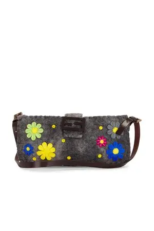 Fendi Floral Embroidered Shoulder Bag
