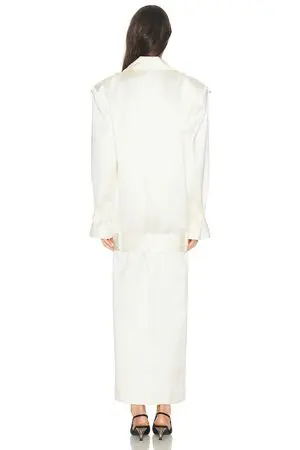 HELSA Trench Coat With Low Belt In Double Face Satin