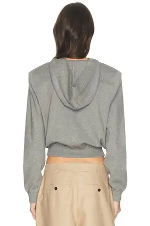 HELSA Keeghan Color Block Knit Zip Hoodie In Grey