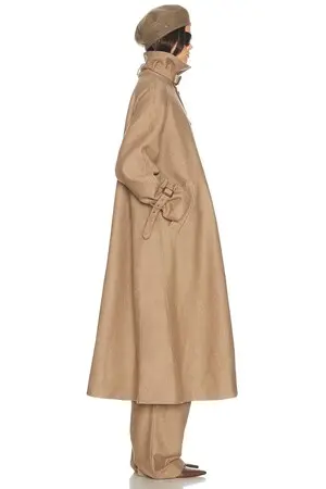 HELSA Italian Herringbone Trench Coat In Brown