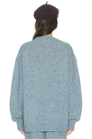 HELSA Paxton Fleck Cardigan In Blue