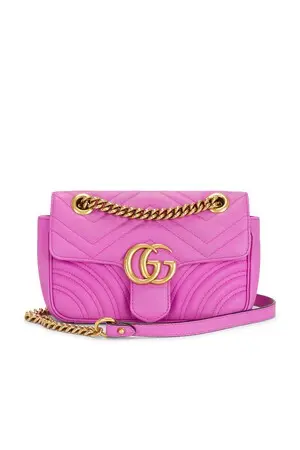 Gucci Mini Gg Marmont Shoulder Bag In Purple