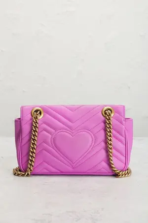Gucci Mini Gg Marmont Shoulder Bag In Purple