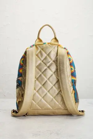 Chanel Graffiti Street Spirit Backpack In Metallic Gold