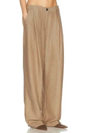 HELSA Italian Herringbone Tomboy Trouser In Brown