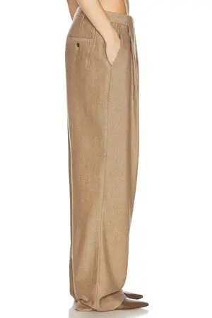 HELSA Italian Herringbone Tomboy Trouser In Brown