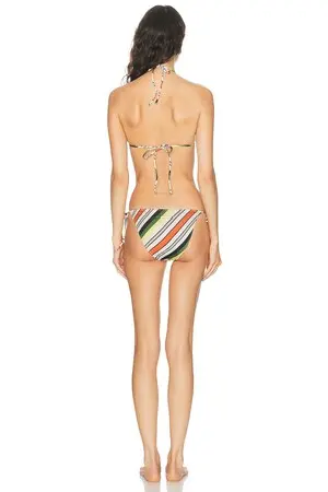 JEAN PAUL GAULTIER Printed Retro Stripe Bikini Set In Multi