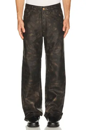 WON HUNDRED Genoa Leather Pants In Brown