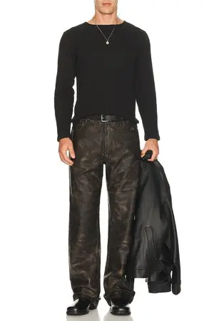 WON HUNDRED Genoa Leather Pants In Brown