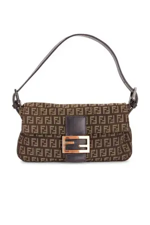Fendi Zucchino Baguette Shoulder Bag