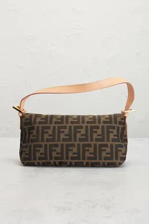 Fendi Vintage Flower Applique Baguette Shoulder Bag