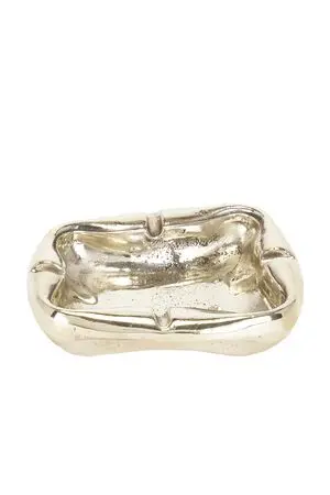 ANASTASIO HOME Atomic Ash Tray In Metallic Silver - White Brass