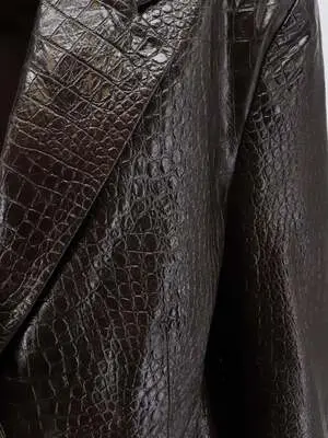 ALYSI Leather Jacket With Croco Print