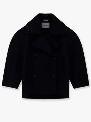 Balenciaga Compact Doublewool Cocoon Peacoat