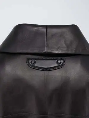 Balenciaga Leather Jacket With Logo Detail