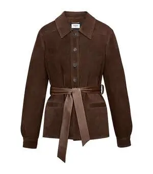 Saint Laurent Shearling-collar Suede Jacket