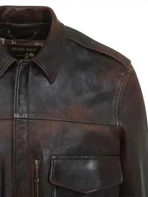 GOLDEN GOOSE Leather Bomber Jacket