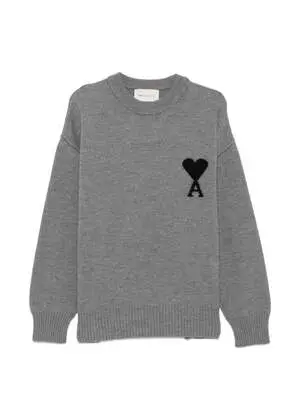 AMI Paris De Coeur Wool Crewneck Sweater - Multicolor