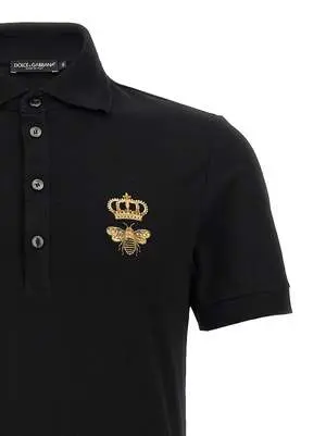 Dolce & Gabbana Embroidery Piquet Polo - Black
